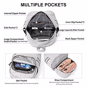 Gym Backpack for Women with Shoes Compartment & Wet Pocket, Large Women Travel Backpack Water Resistant, Sports Swimming Backpack Gym Bag