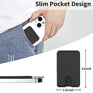 Senose Phone Card Holder, Silicone Anti Slip Out Phone Wallet Stick On Credit Card Holder, Id Card Pouch Compatible for iPhone 13/12 Pro Max Samsung Galaxy Smartphone, 3 Pack (Black)