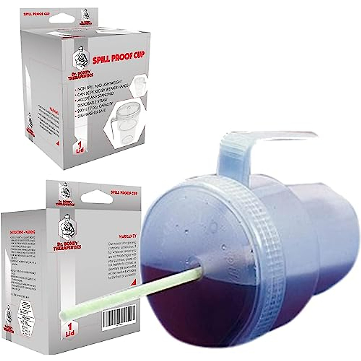 DR. BONE'S THERAPEUTICS ® 200ml Kennedy Cup, Spillproof Adult Sippy Cup with Handle & Secure Lid, No Spill Cups for Hot & Cold Liquids Lying Down, Daily Living Glasses for Disabled, Elderly Sippy Cup