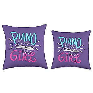 Piano Music Piano Girl Pianist Music Notes Gift Throw Pillow, 16x16, Multicolor