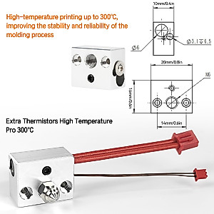 Sprite Extruder Upgrade Heater Block Kit for Creality, Ender 3 S1 Pro Hotend with 5 Copper Plated Nozzles and 4 Silicone Socks, Fit for Ender 3 S1, Ender 3 S1 Pro, CR10 Smart Pro