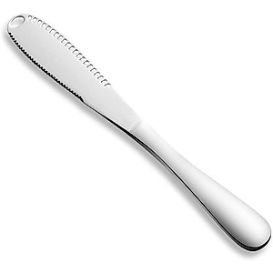 MauSong Butter Knife Spreader Stainless Steel Better Butter Spreader Knife Butter Knife Spreader for Cutting or Spreading Butter, Cheese and Jam, Silver