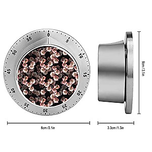 Kitchen Timer Flower Classroom Timer Stainless Steel Countdown Timer with Magnetic Backing