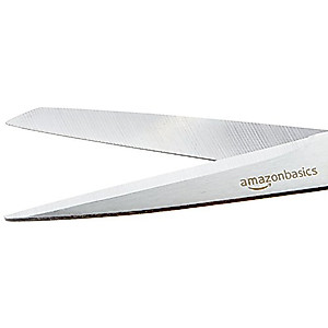 Amazon Basics Multipurpose, Comfort Grip, PVD coated, Stainless Steel Office Scissors - Pack of 2