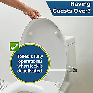 Toilet Lock Child Safety - Ideal Baby Proof Toilet Seat Lock with 3M Adhesive | Easy Installation, No Tools Needed | Fits Most Toilet Seats - White (1 Pack)