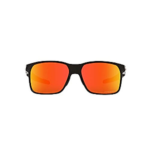 Oakley Men's OO9460 Portal X Rectangular Sunglasses, Polished Black/Prizm Ruby Polarized, 59 mm
