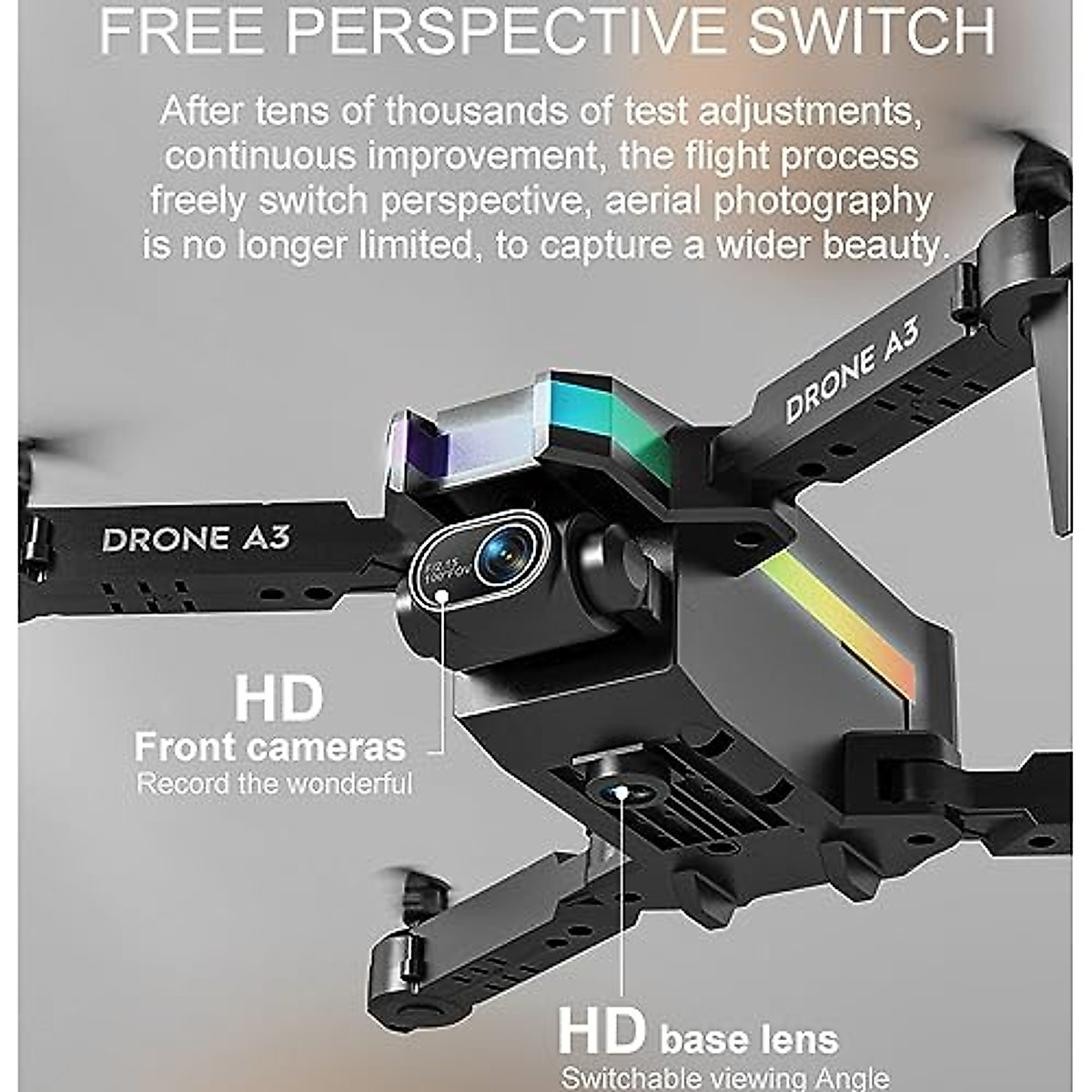 RKSTD Drone With Camera, RC Quadcopter For Beginners, RC Drone With HD Camera For Adults With LED Light, Auto Hover, Voice Control, APP Control, Easy To Play Kids Toy Gift