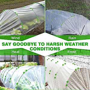 Garden Hoops for Raised Beds Wide, 36pcs 8ft Garden Tunnel Hoops for Row Cover Netting, Greenhouse Support Hoops Grow Tunnel Garden Bed Stakes, Flexible Fiberglass DIY Plant Hoops Outdoor, 24pcs Clips