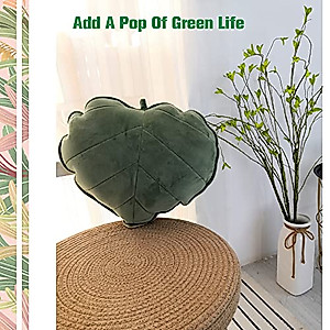 ML.ENJOY Leaf Shaped Pillow, 3D Plant Pillow, Cute Throw Pillows, Decorative Pillows for Bed, Succulent Pillow, Aesthetic Throw Pillows (Green Pack of 1)