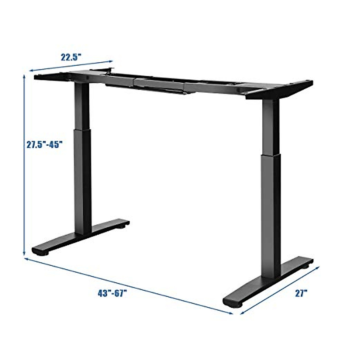 Tangkula Dual Motor Electric Standing Desk Frame, Height & Width Adjustable Motorized Sit Stand Desk Base, Ergonomic Standing Up Workstation w/Memory Controller