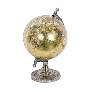 Benzara 68846 Elegant And Stunning Metal PVC Globe, 7" W x 10" H