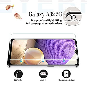 Galaxy A32 5G Tempered Glass Screen Protector by YEYEBF, [2 Pack] [3D Glass] [Bubble-Free] [Anti-Glare] Screen Protector Glass for Samsung Galaxy A32