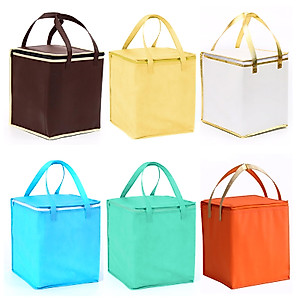 13.8×13.8×15.8 Reusable Insulated Zipper Aluminum Foil Tote Bag Suit for Picnic Cake Fruit Drink Refrigeration Also for Delivery of Takeaway Thermal Pizza Insulated Delivery(2Pack White)