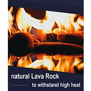 GASPRO 10 Pound Lava Rocks and 10-Piece Ceramic Logs for Gas Fireplace, Fire Pit