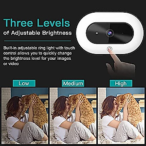 NexiGo StreamCam N930E with Software, 1080P Webcam with Ring Light and Privacy Cover, Auto-Focus, Plug and Play, Web Camera for Online Learning, Zoom Meeting Skype Teams, PC Mac Laptop Desktop