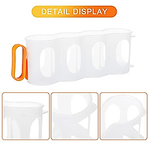 MANMAOHE 6 Pack Portable Soda Can Organizer for Refrigerator Shelves, Clear Plastic Fridge Soda Can Organizer with Removable Handle, Beer Can Racks, Refrigerator Storage Sliders
