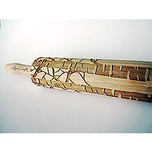 BIRCH embossing rolling pin engraved wooden embossed dough roller for embossed cookies or clay by Algis Crafts