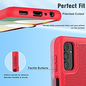 BNIUT for Samsung Galaxy A13 5G Case: Dual Layer Protective Heavy Duty Cell Phone Cover Shockproof Rugged with Non Slip Textured Back - Military Protection Bumper Tough - 6.5inch (Red)