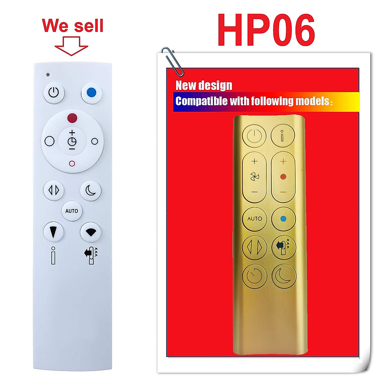 YING RAY Replacement Remote Control 969897-01 969897-02 969897-03 969897-04 for Dyson Pure Hot+Cool Cryptomic HP06 Purifying Heater Fan