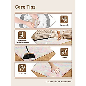 Medeunk 8x10 Area Rugs Rainbow Super Soft Fluffy Upgrade Sponge Non-Slip No Shedding for Living Room Bedroom Girls/Boys Room Dorm Playroom