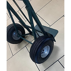 Rocky Mountain Dolly Wheel 4.10/3.50-4” - Heavy Duty Replacement Tire/Rim for Hand Truck, Cart, Dolly, Garden Cart - 2.25” Offset Hub with Pneumatic 5/8” Ball Bearing - Sawtooth Tread - 400 lb (2)