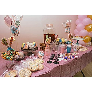 Dzrige 100 Pieces Transparent Cone bags,Clear Triangle Bags,Plastic Cone Bags with Gold Twist Ties,Plastic Treat Bags for Easter Christmas Party Favor,Wedding,Cookies,Candy,Chocolates,Popcorn,Craft Gifts - 5.1" x 9.8"