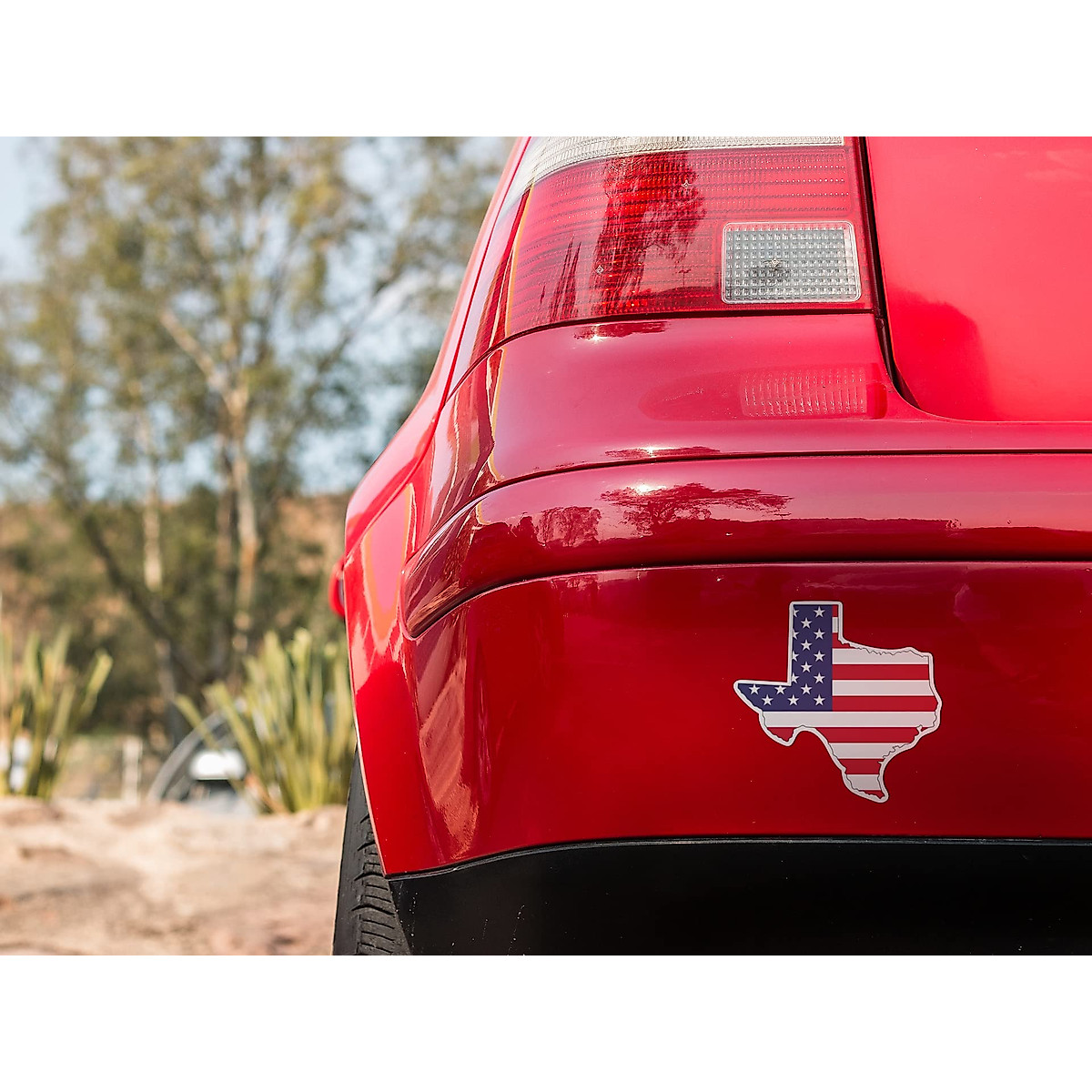 Car Bumper Sticker Magnet Sign - 5x5 in. Refrigerator Tool Box Magnets Texas State Map American USA Flag