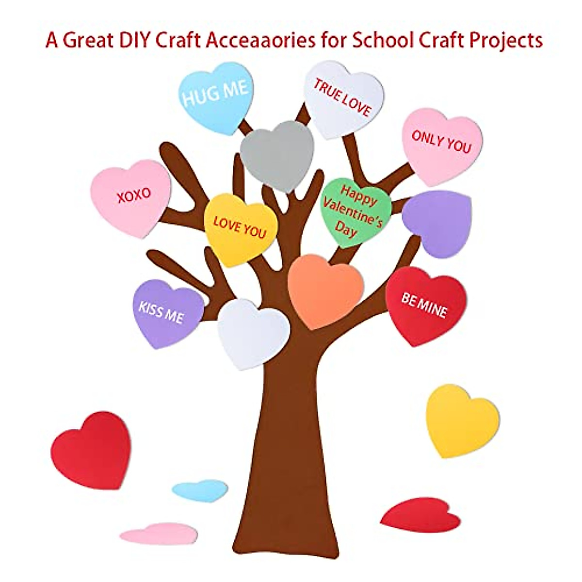 72 Pcs Heart Cutouts Paper Hearts 6 Inches Heart Shaped Cards Large Heart Shapes Paper Heart Shape Die Cuts for Valentine’s Day Craft, Kid's Love and Peace School Craft Projects (Assorted Color)