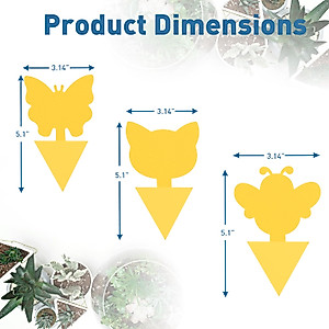 vertmuro 48 Pack Fruit Fly Traps for Indoor Outdoor, 3 Shapes Yellow Sticky Bug Traps, Double-Side Fungus Gnat Killer for Houseplants, Mosquitos, Flying Insects