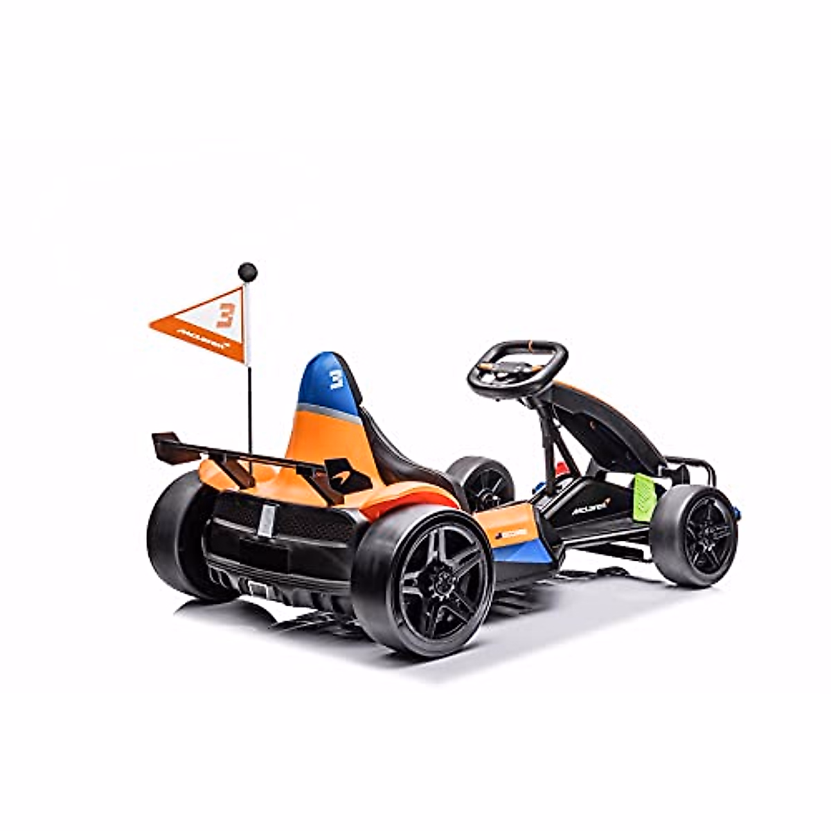 DAKOTT McLaren Electric Go Kart for Kids Ages 6-12, Up to 154 lbs, 24V 4-Wheel Electric Go Cart, 5-9 MPH Speed W/Drift Function, Orange, Large