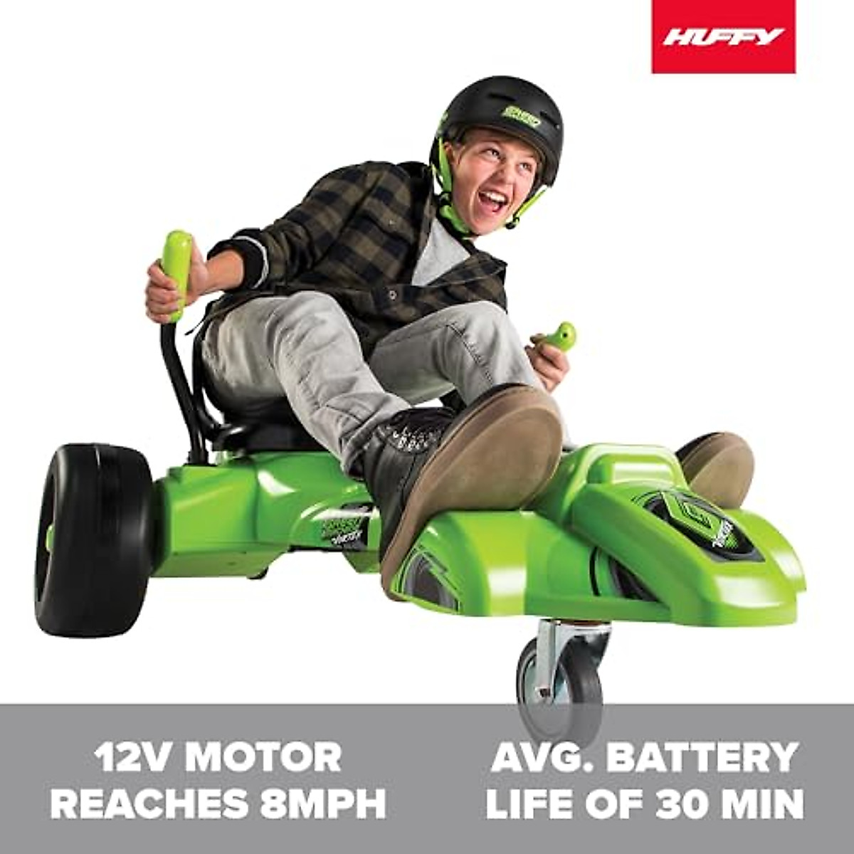 Huffy Green Machine Vortex 12V Battery Powered Ride On, Ideal for Ages 8+, Easy to Operate, Adjustable Frame, Endless Fun, Balanced Spins and Wheelies, 8 MPH, Max Weight 150 Pounds