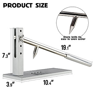 AUTOENERGY Oyster Shucker Tool Set, Stainless Steel Oyster Clam Opener Machine Including Knives, Glove and g-Clip, Heavy Duty Oyster Sheller Practical Tool for Hotel Family Buffet