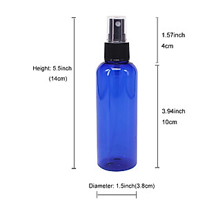 BPFY 12 Pack 3.3 oz Blue Plastic Spray Bottles For Essential Oils, Perfumes, Cosmetics, Alcohol, Fine Mist Spray Bottle, Cosmetic Spray Bottle, Refillable Liquid Conainters
