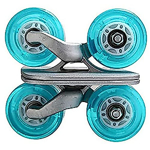 JINCAO Drift Plate Board Skate Split Portable Roller Road Aluminum Anti-slip Plate with Blue Flash Light PU Wheels and ABEC-7 608 Bearings