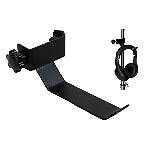 YTYKINOY Black Headphone Headset Tambourine Holder Hanger Clip Stand for Microphone/Musical Stand