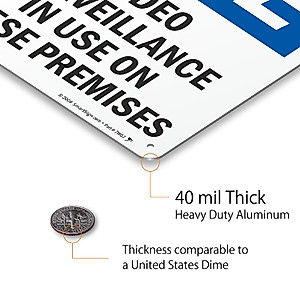 SmartSign "Notice - This Area Is Under 24 Hour Video Surveillance" Sign | 10" x 14" Aluminum