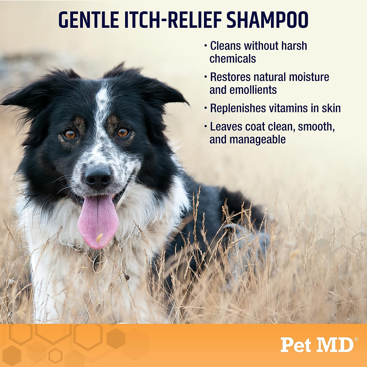 Pet MD - Oatmeal Dog Shampoo Cats and Dogs for Itch Relief and Moisturizer for Dry Skin and Coat - 16 Oz