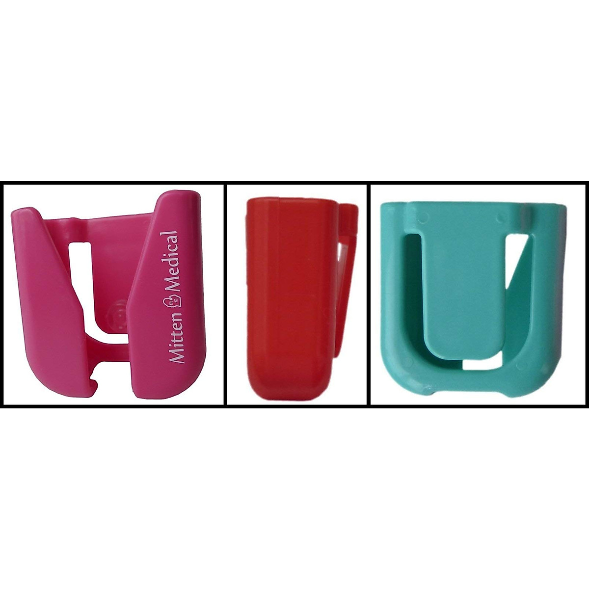 Three Mitten Medical Professional Stethoscope Holders with Scrub-Lock (TM) [One of Each Color]