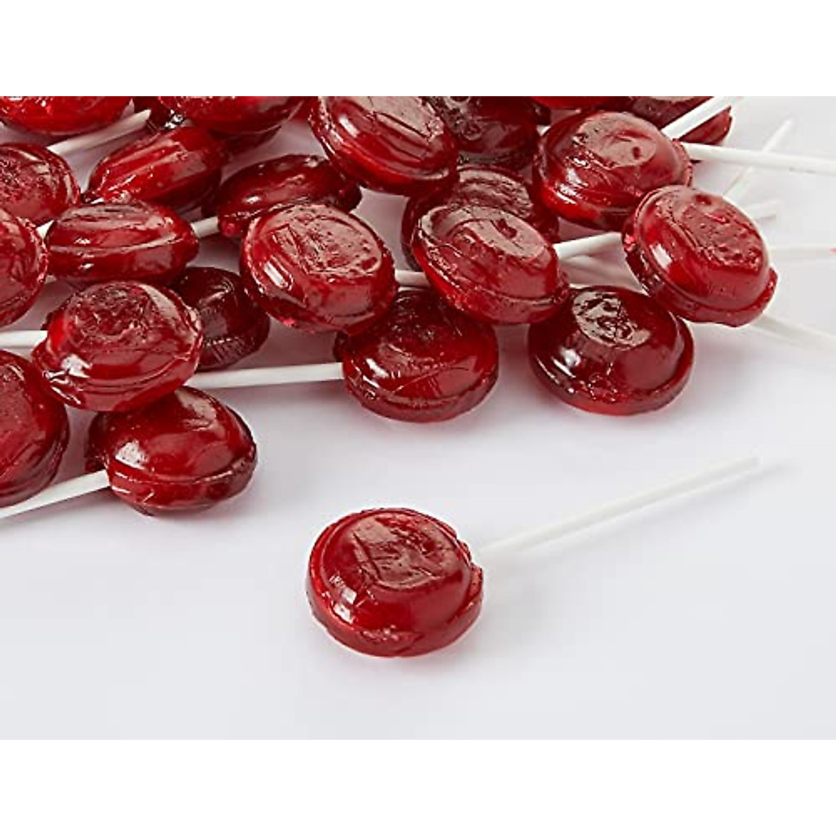 Joseph Dobson & Sons Cherry Lollies, Unwrapped, 1990 g, Pack of 90