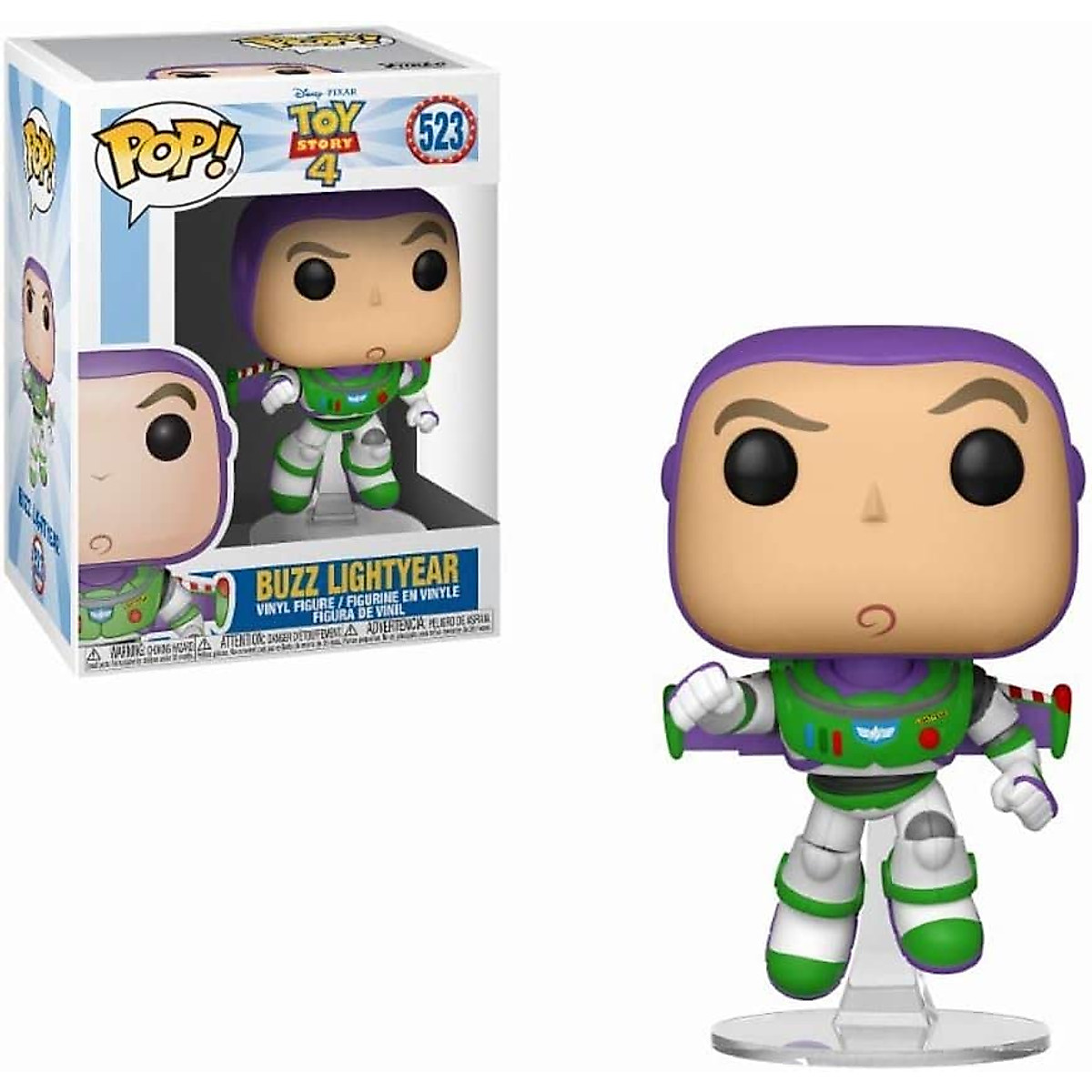 Disney Pixar: Toy Story 4 - Buzz Lightyear Funko Pop! Vinyl Figure (Bundled with Compatible Box Protector Case), Multicolored, 3.75 inches