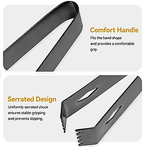 6.7 in Ice Tongs for Ice Bucket, Stainless Steel Ice Tongs with Teeth for Cocktails Metal Tongs Mini Serving Tools Bar Tongs Bar Tools Ice Sugar Cube Tongs Small Kitchen Tongs for Tea Coffee, Black