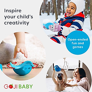 Goji Baby Mini Stackable Toys - 6 Pack Wobble Toys - Educational Sensory Toys for Toddlers - Perfect for Elementary School Students, Classrooms, Playrooms, and Daycares - Ages 1-10 (Blue)