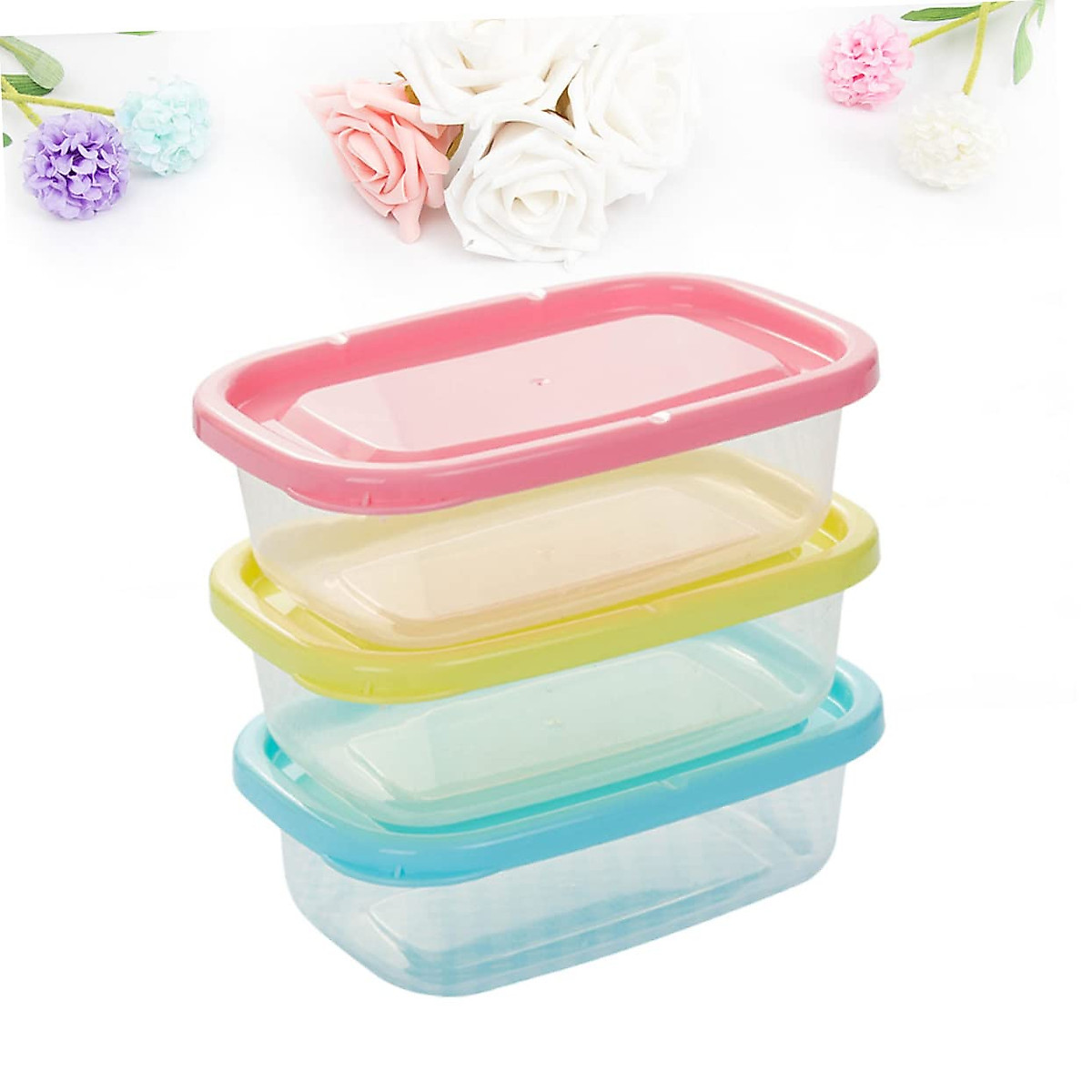 UPKOCH Stackable Mini Plastic Crisper Rectangular Food Containers 200ml Sealed Boxes Microwave Safe for Lunch Travel Color