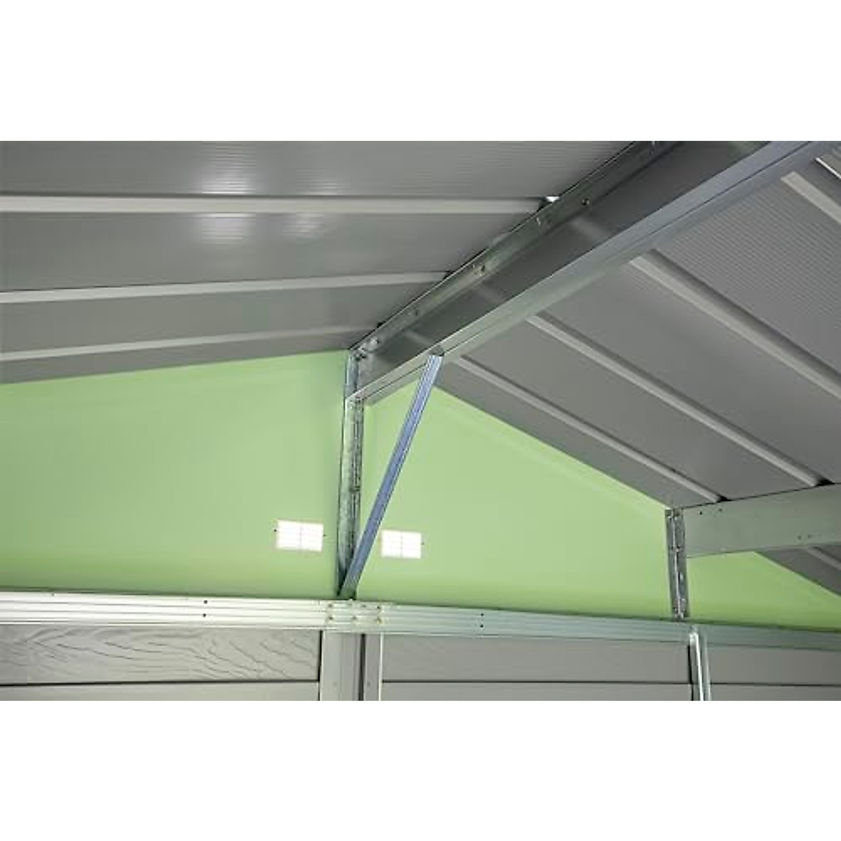 Arrow Select 10' x 8' Outdoor Lockable Steel Storage Shed Building, Sage Green