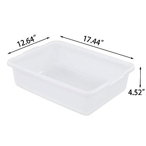 AnnkkyUS 4-Pack 13 Liter Commercial Bus Tubs, White Plastic Wash Basin Bus Tote
