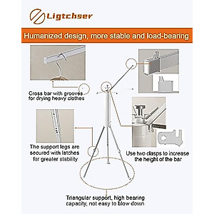 Ligtchser Tripod Clothes Drying Rack, Portable, Foldable and Space Saving,Collapsible Drying Rack for Laundry,Travel,Indoor,Outdoor. A Folding Clothing Rack for Both Travel and Daily Family Use.