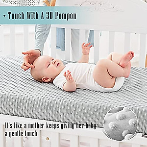 Cute Castle Fitted Crib Sheet for Standard Crib Mattress - Ultra Soft Bean Dot Plush Cozy Neutral Toddler Sheets for Boys and Girls - Machine Washable (52”X 28”X 8” - Grey)