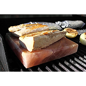 Himalayan Chef Natural Pink Salt Plate For Cooking,Grilling,Cutting and Serving - Pink Salt Slab (8" x 8" x 2")