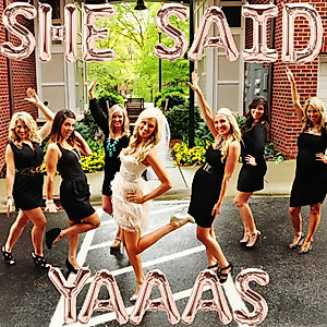 She Said Yaaas Balloons Rose Gold She Said Okurrr Bachelorette Party Banner Bride To Be/We are Engaged/Bridal Shower/Just Married/Hen Party/Engagement Themed Wedding Party Supplies Decorations