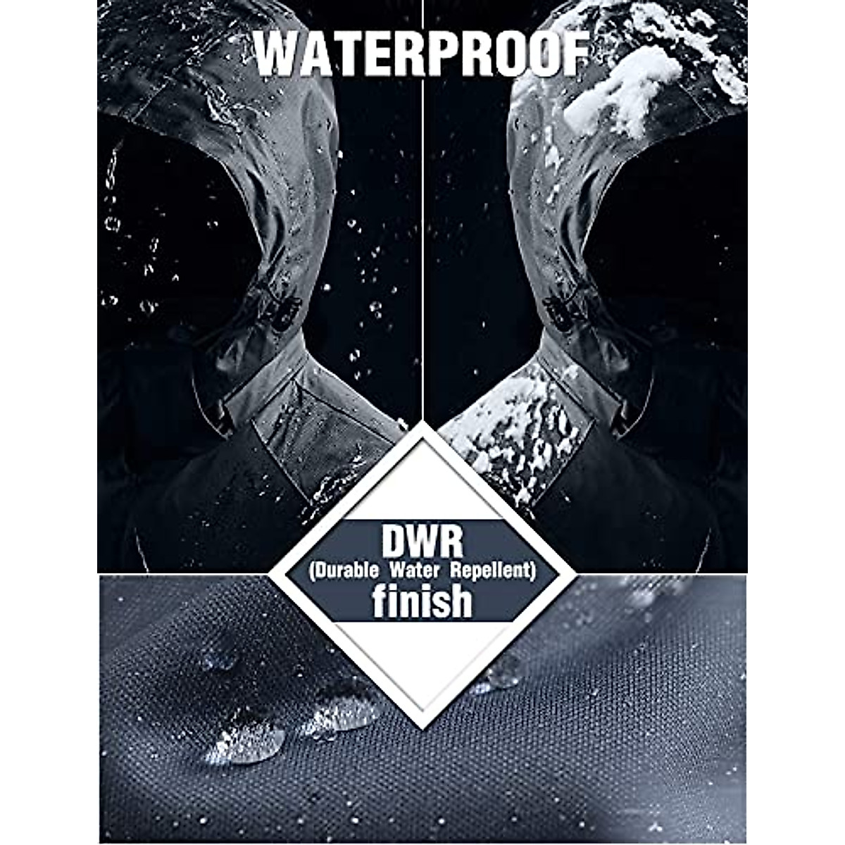 GEMYSE Men's Mountain Waterproof Ski Snow Jacket Winter Windproof Rain Jacket (Black,X-Large)